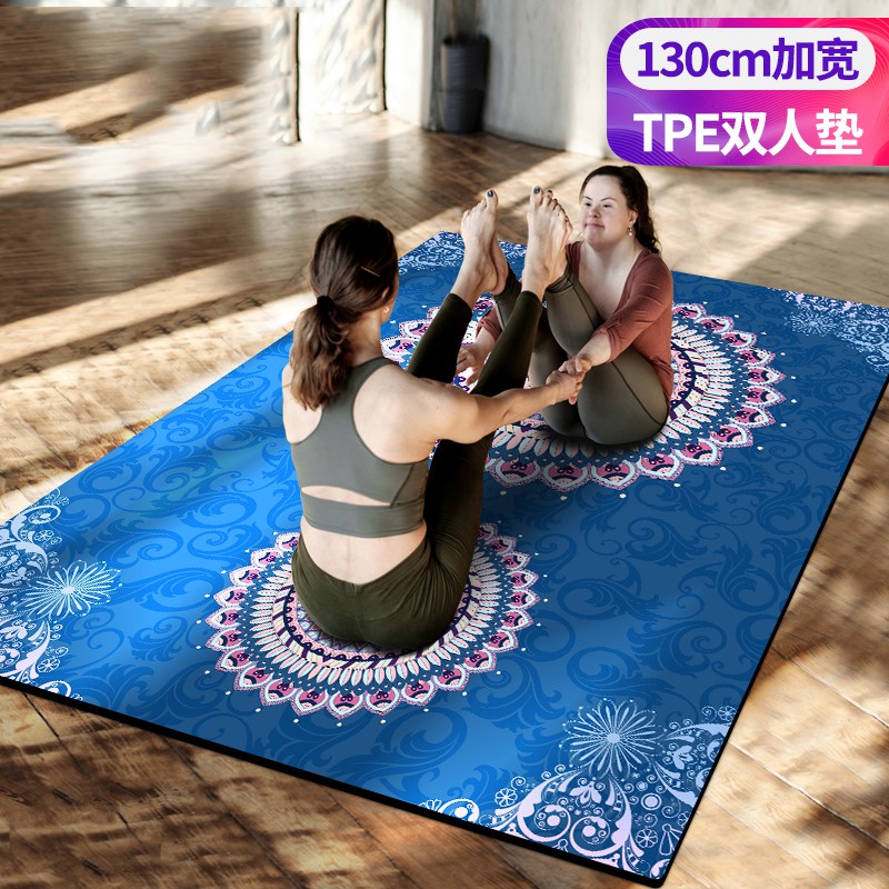 Premium Yoga Mat 130cm Widen Double Person Pilates Yoga Mats for Gym ...