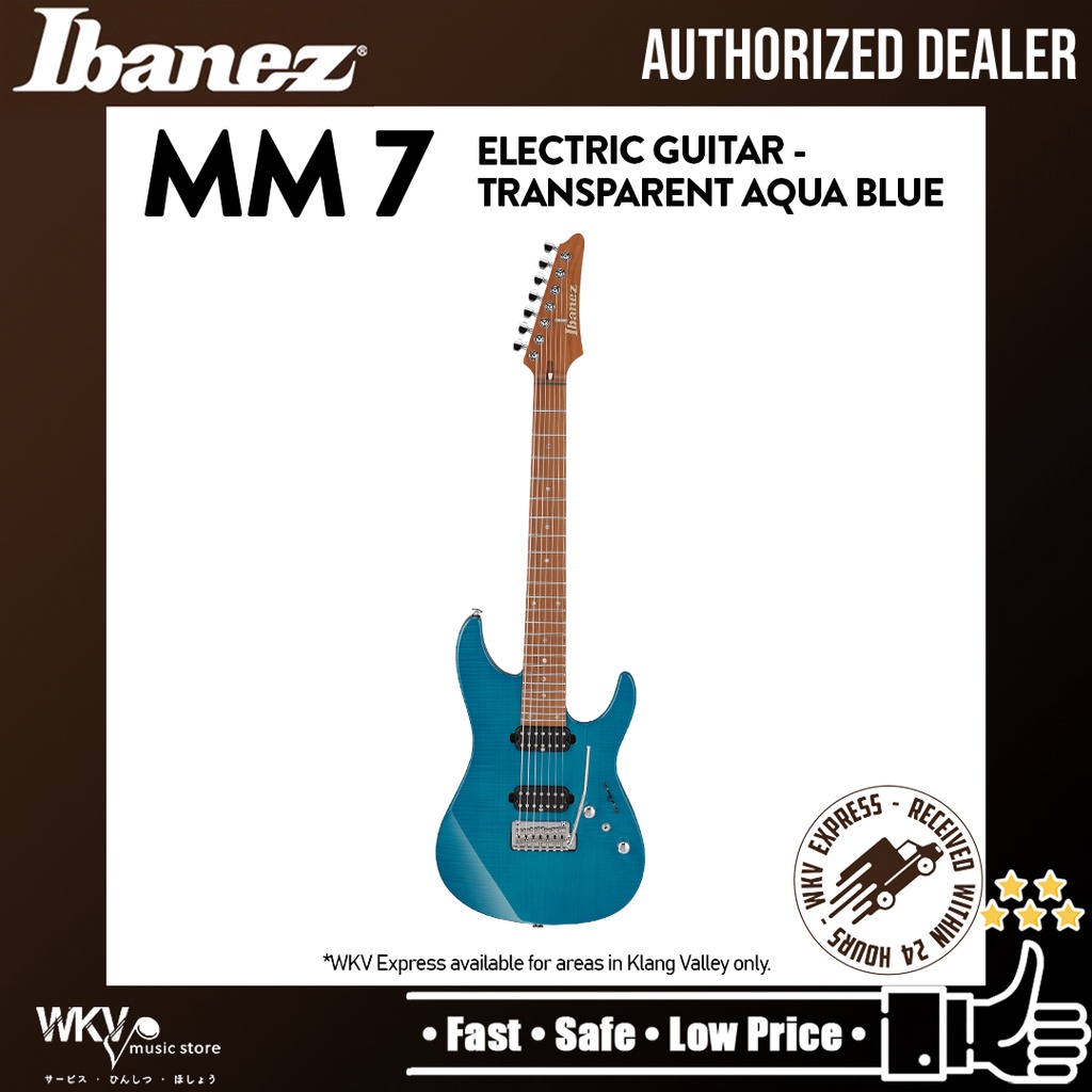 Ibanez MM7 Martin Miller Signature Electric Guitar - Transparent Aqua ...