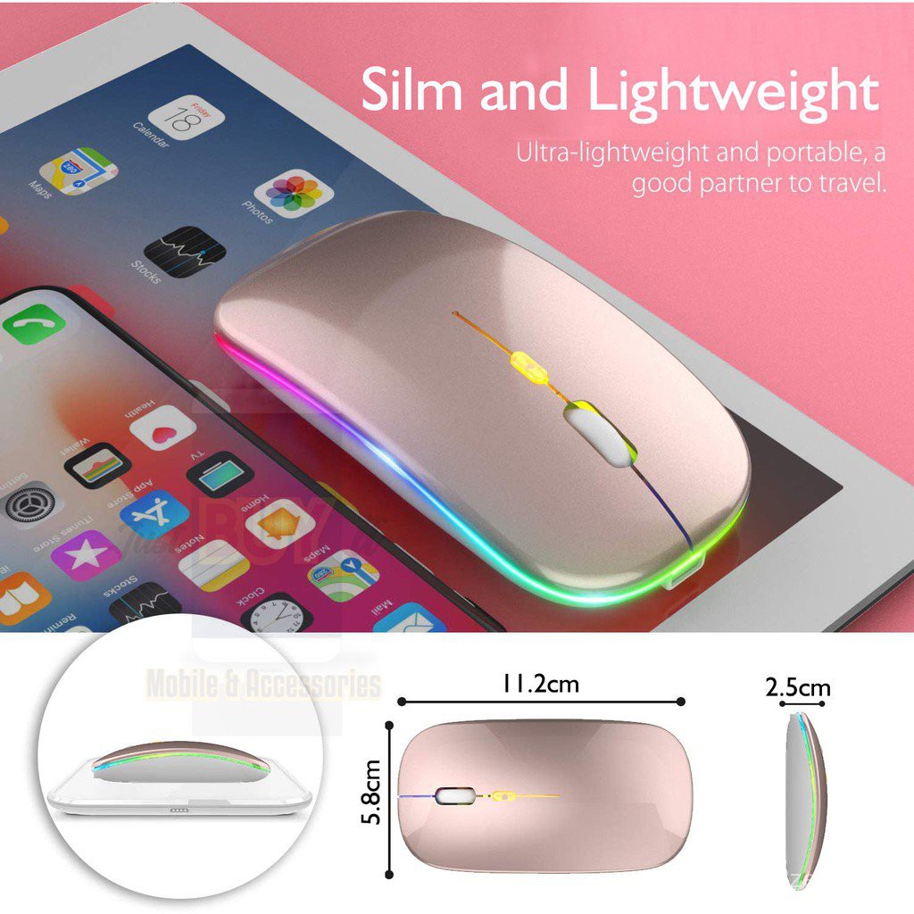 Wireless Mouse Rechargeable Silent LED Backlit Mice USB Mouse Tetikus ...