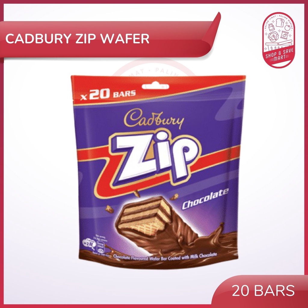 Cadbury Zip Chocolate Wafer Chocolate Bar (20 bars) - 162.5g | Mini ...