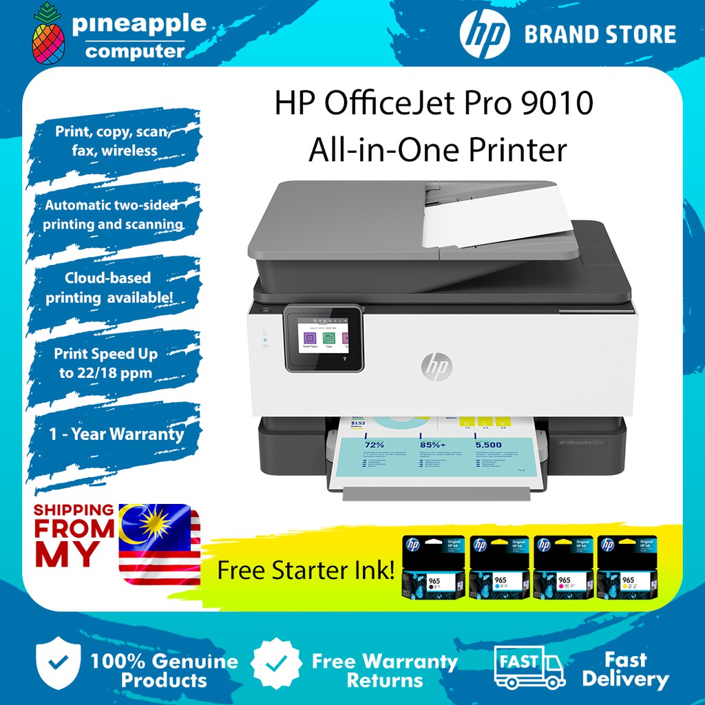 HP OfficeJet Pro 9010 All-in-One Wireless Fax Printer - Print , Scan , Copy , Fax , Duplex , ADF ...