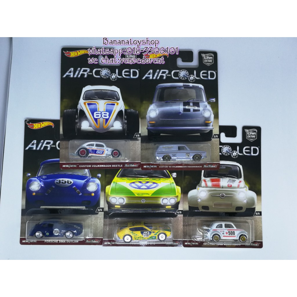 100% Original Hotwheels Series Lot AIR -COOLED 5Pcs (All Rubber Tayar ...