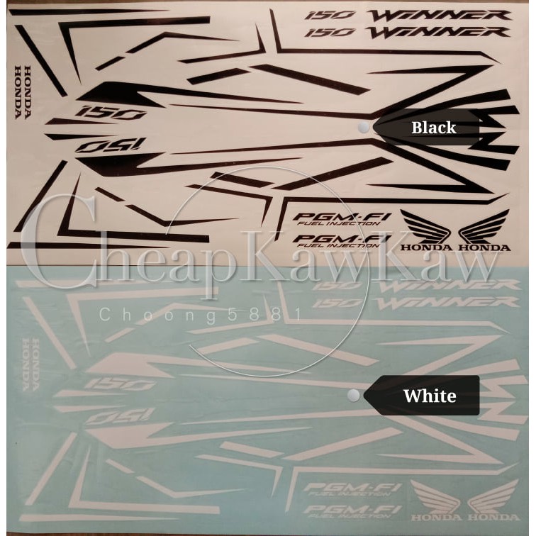 RS150 Honda Winner 150 ( 11 ) Body Cover Set Stripe Sticker - Black ...