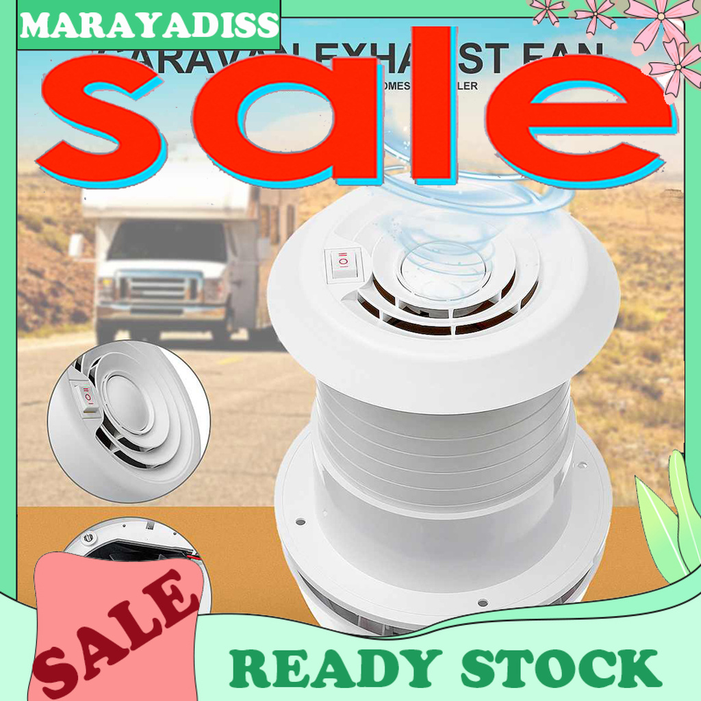 Marayadiss Noiseless Motorhome Exhaust Fan Energy-saving Cooling Roof Ventilation Vent for 12V ...