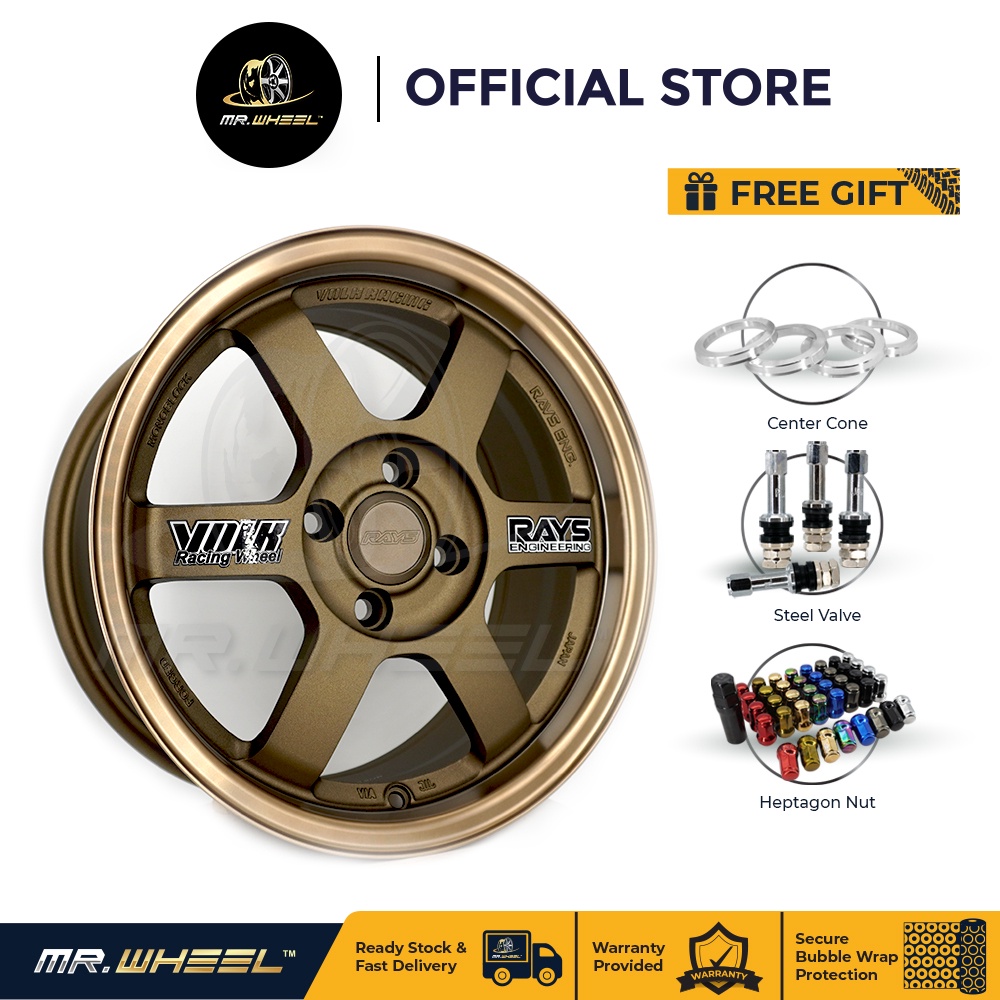 New Sport Rim RAYS VOLK RACING TE37 15 inch 7j 4x100 ET38 Mr Wheel Myvi Bezza Saga Vios Yaris ...