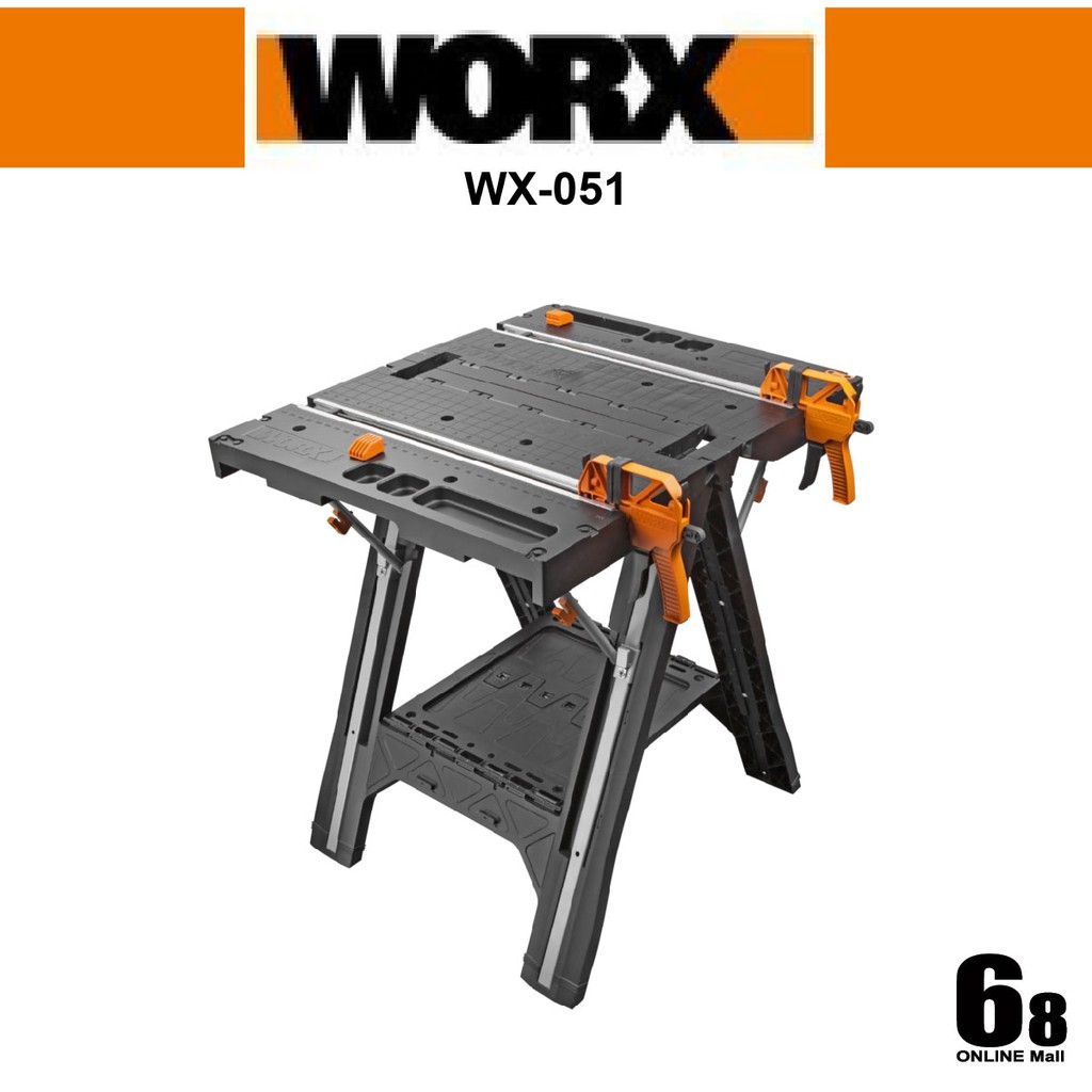 WORX Pegasus Multifunction Work Table and Sawhorse with Quick Clamps ...