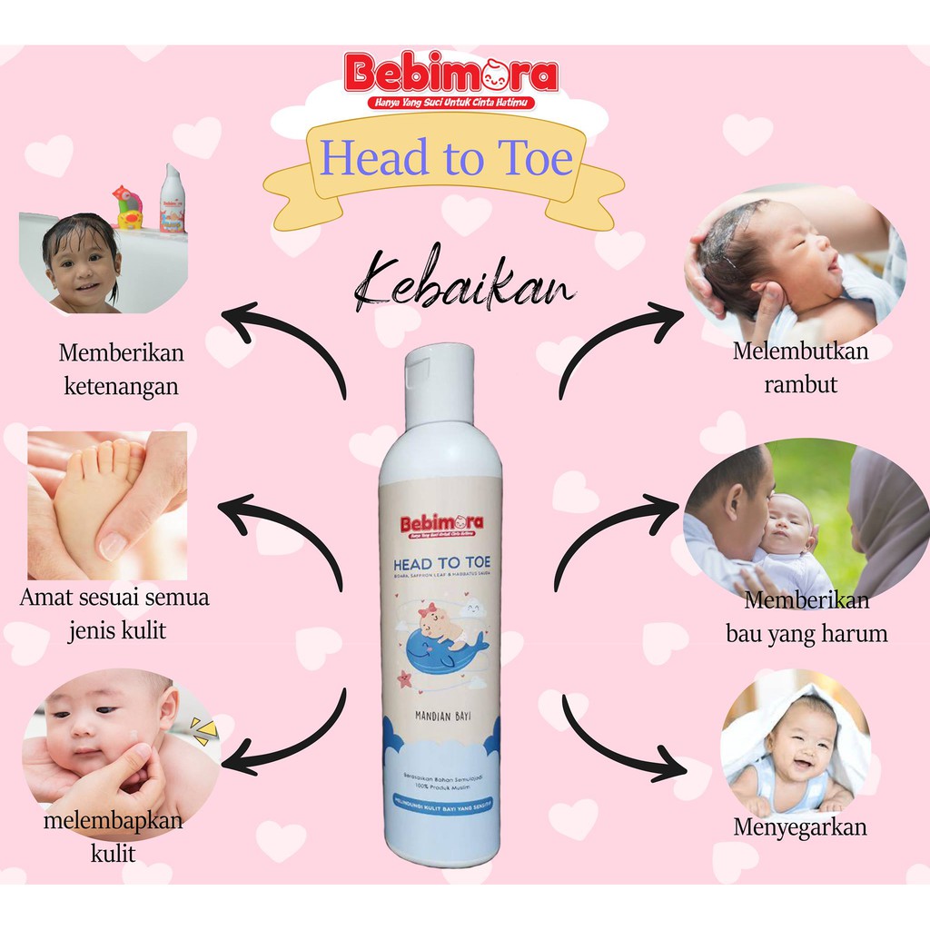 Bebimora Head to Toes/Free Disposable Plastic Bag/Organic Babybath/Baby ...