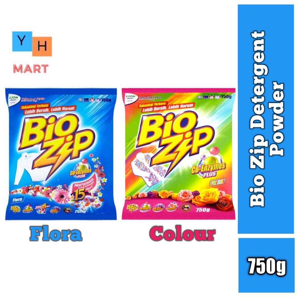Bio Zip Detergent Powder Flora / Colour [ 750g ] | Shopee Malaysia