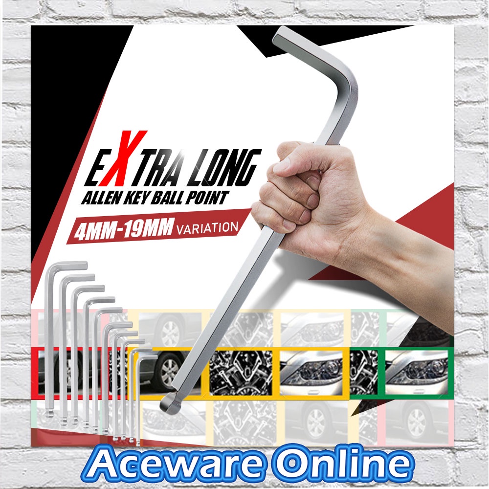 17MM-19MM High Quality Allen Key 1 Piece Size CR-V EXTRA LONG BALL ...