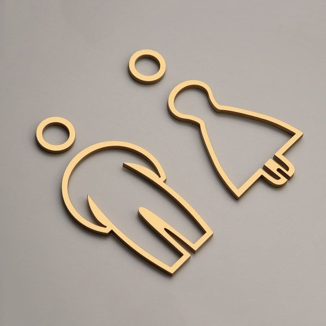 3d Sign Toilet WC Washroom Tandas Acrylic Sign Minimalist Toilet ...