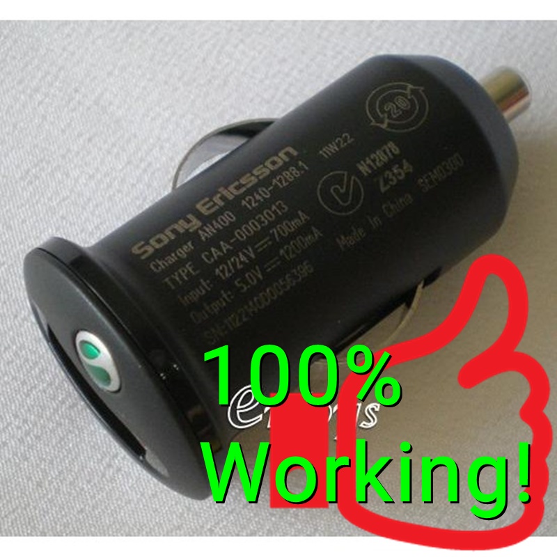 (5V/1.2A) ORIGINAL USB Port Car Charger Adapter AN400 Sony Ericsson X10 ...
