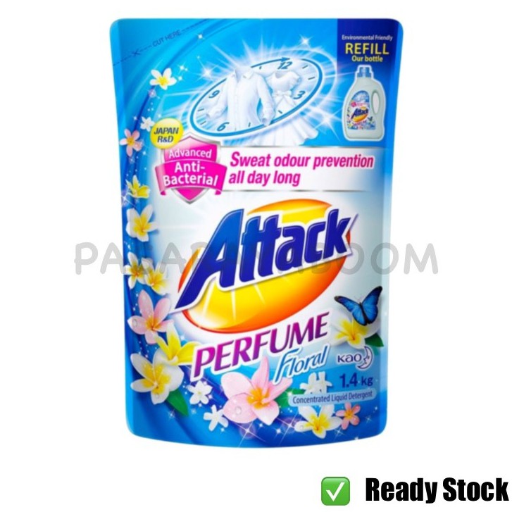 ATTACK Concentrated Liquid Detergent - Perfume Floral (REFILL- 1.4kg ...