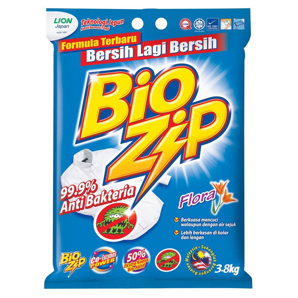 Bio Zip Detergent Powder Floral 3.8kg | Shopee Malaysia