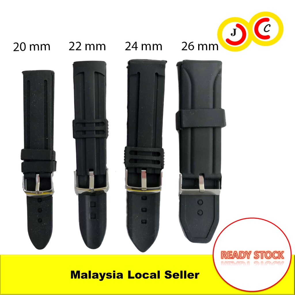 Premium Quality Silicon Rubber Watch Strap Universal Unisex 20, 22, 24 ...