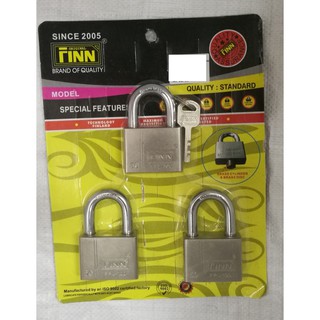 FINN 50MM X (1-5PCS) HARDENED STEEL BRASS PADLOCK SET(4PCS KEY) (KEYED ...