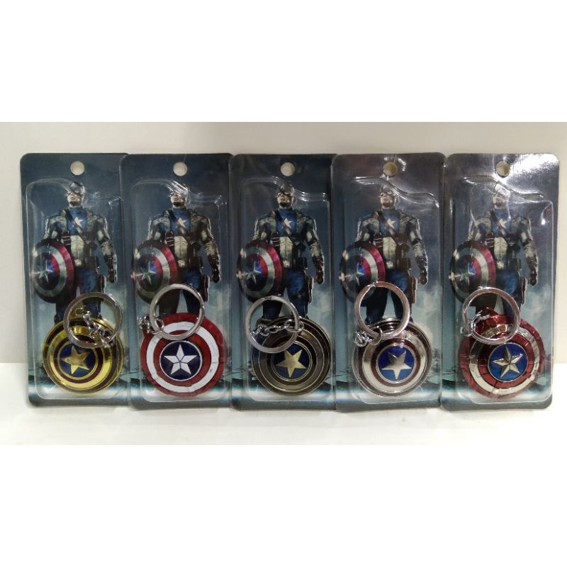 Rotating Captain America Shield Keychain | Shopee Malaysia