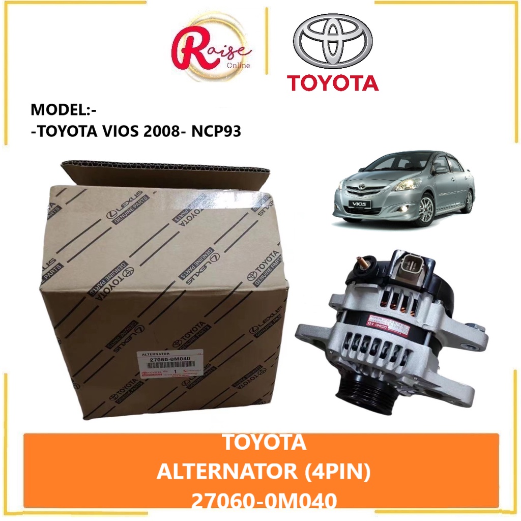 ( 100% ORIGINAL ) TOYOTA VIOS NCP93 ALTERNATOR ( 27060-0M040 ) | Shopee ...