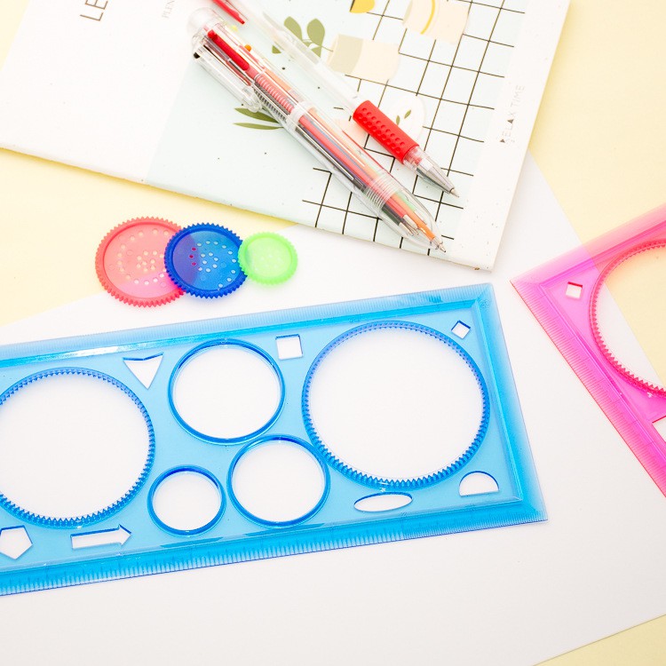 ZA074 Magic Ruler Set Spirograph Fun Shapes Art Drawing Ruler Kit ...