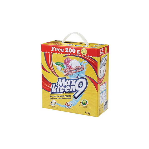 MAX KLEEN 9 SUPER ENZYME POWDER DET 3KG FOC 200G 3.2KG | Shopee Malaysia