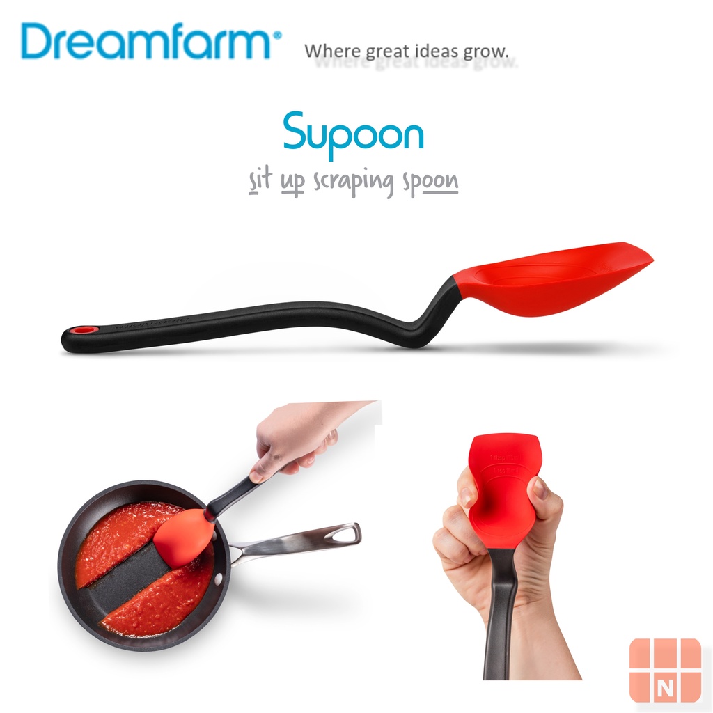 Dreamfarm Supoon, Non-Stick Silicone Sit Up Scraping & Cooking Spoon ...