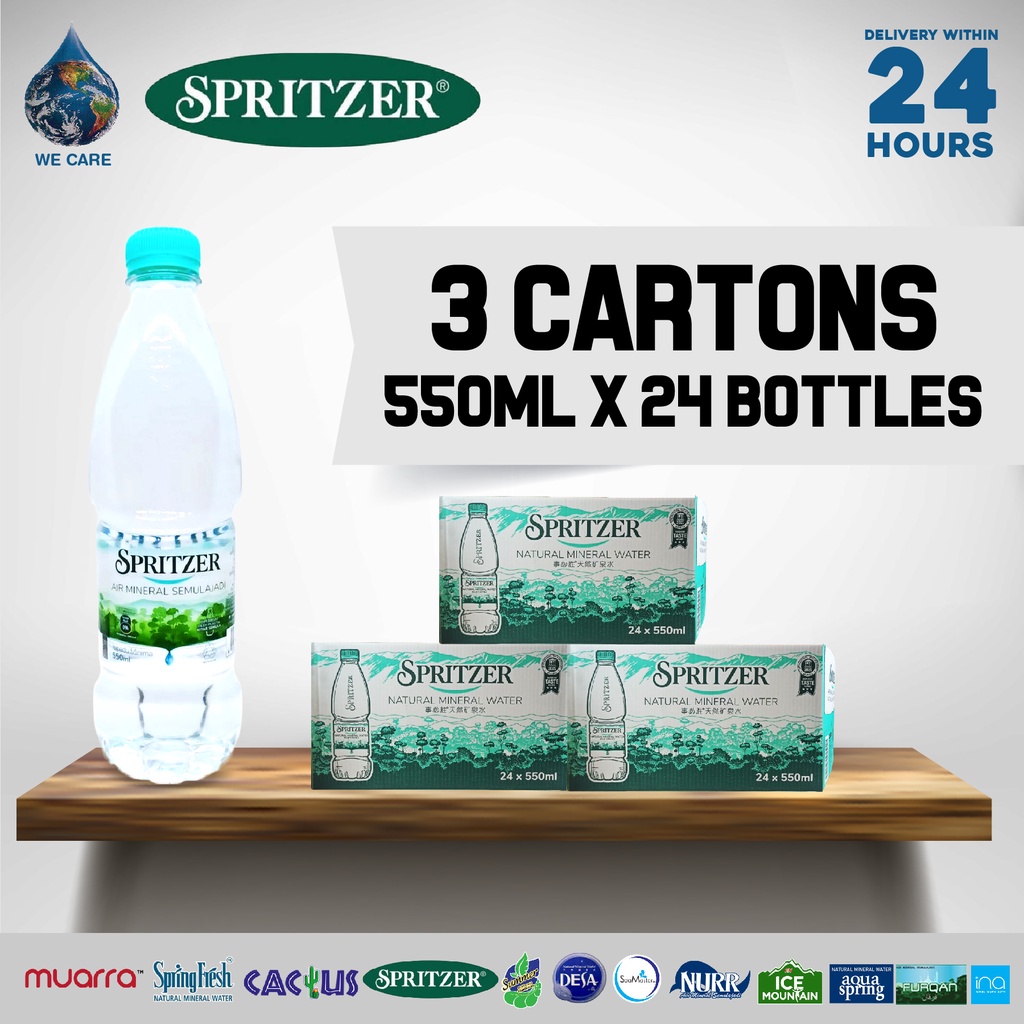 SPRITZER Mineral Water (550ml x 24 Bottles x 3 Cartons) | Shopee Malaysia
