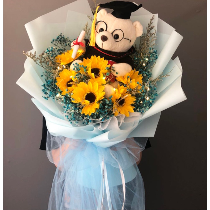 Convo Flower Bouquet With Convo Bear Graduation Best Gift Free Gift ...