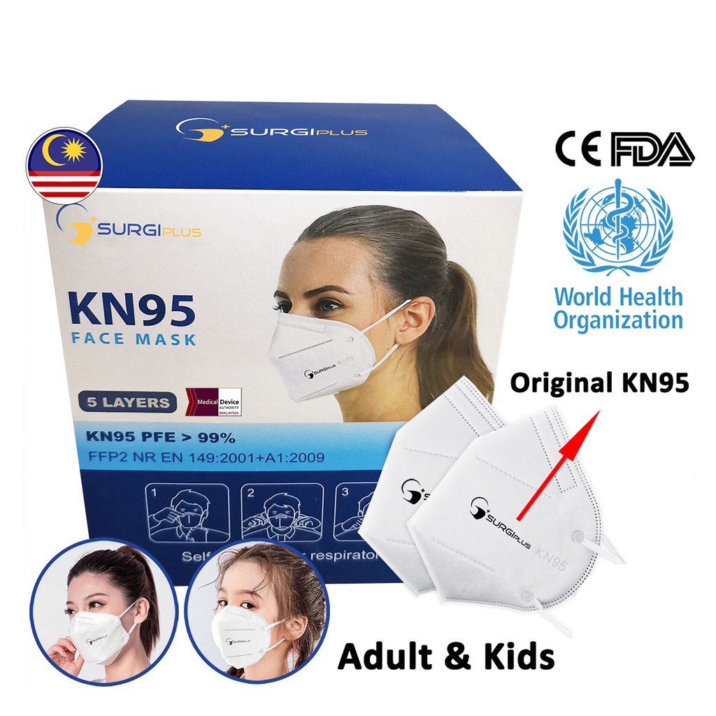 KN95 SurgiPlus Medical Face Mask 5ply Child / Adult (1 piece ...