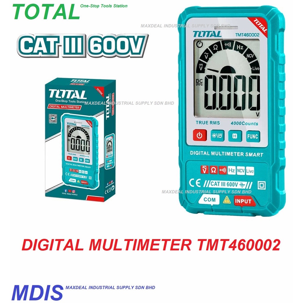 TOTAL TMT460002 Digital Multimeter CATIII 600V | Shopee Malaysia