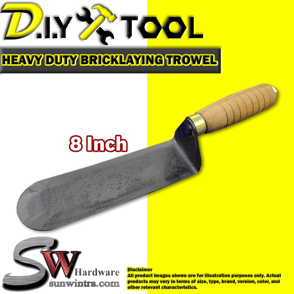 SW Hardware Heavy Duty Bricklaying Trowel 8 Inch Heavy Duty Brick ...