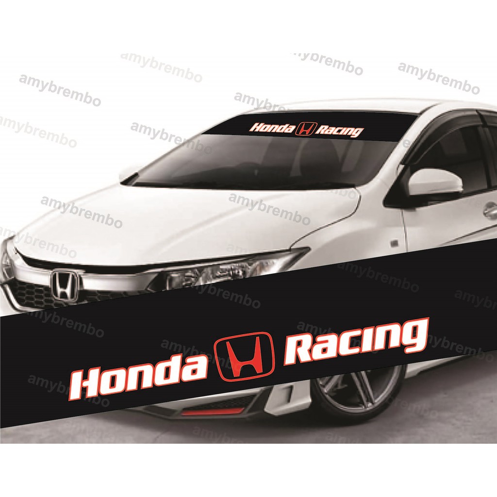 UNIVERSAL CAR FRONT SUNSHIELD windshield sticker HONDA RACING | Shopee ...