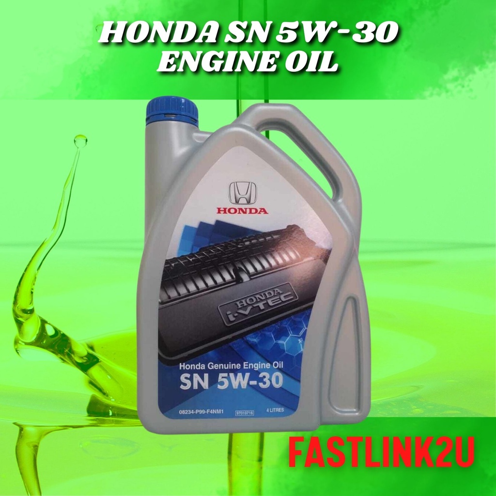 ORIGINAL HONDA SN 5W-30 MINYAK SEMI SYNTHETIC ENGINE OIL 4L 100% ...