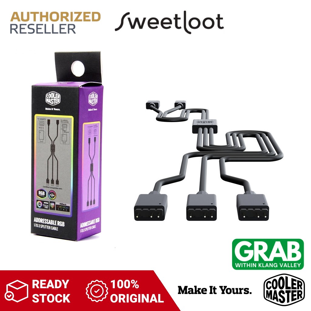 Cooler Master Addressable RGB 3pin 5V 1-To-3 Splitter Cable for ...