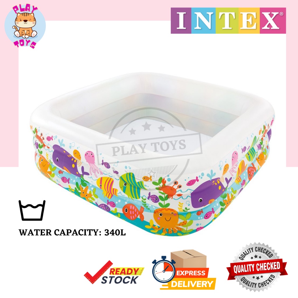 INTEX 57471 Inflatable Swim Center Clearview Aquarium Swimming Pool ...