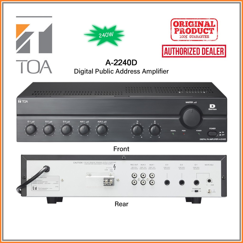 TOA A-2240D Digital PA Amplifier (240W) | Shopee Malaysia