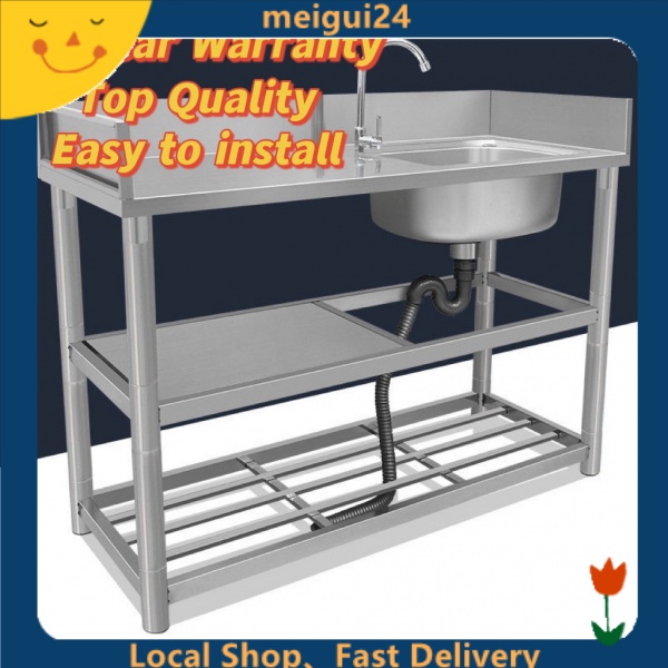 Commercial stainless steel sink countertop integrated Wash basin with ...