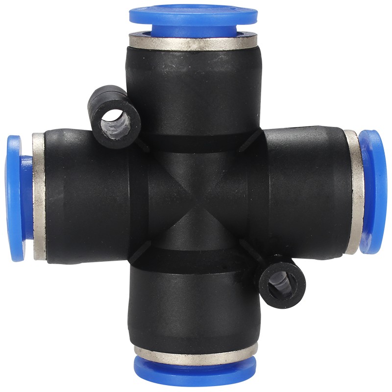 4 Way Cross Shape Equal Pneumatic 4mm 6mm 8mm 10mm 12mm OD Hose Tube ...