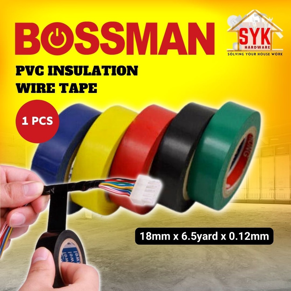 SYK Bossman PVC Electrical Insulation Wiring Seal Tape 1 Pcs (5m x 6 ...