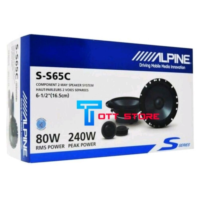 Alpine S-S65C 6.5" 240W Component Type-S 2 way speaker set w/ Silk ...