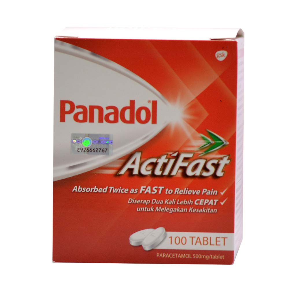 Panadol Actifast 100 Tablets (10's x 10) UBAT PANADOL DEMAM SAKIT ...