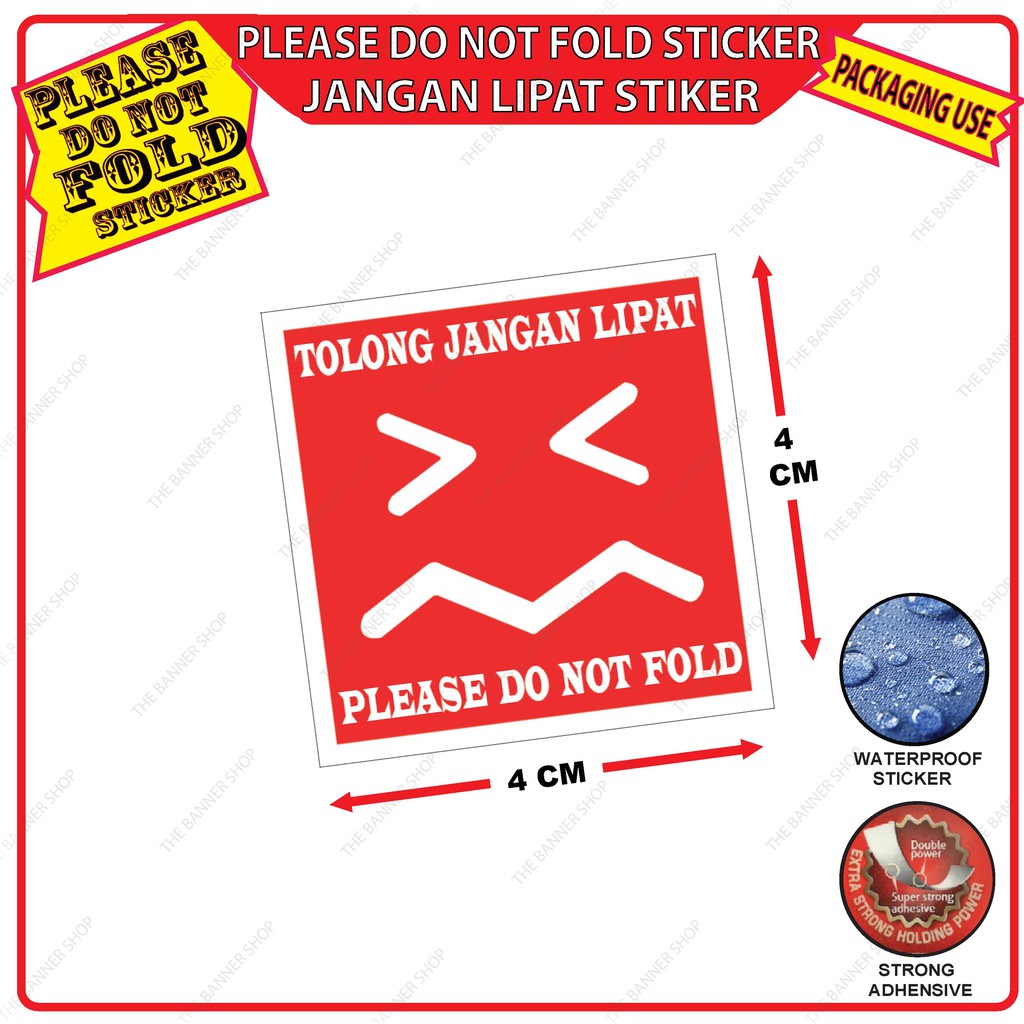 100 pcs Fragile Sticker, Please Do not Fold Sticker, Jangan Lipat ...
