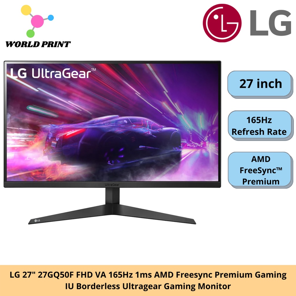 LG 27" 27GQ50F FHD VA 165Hz 1ms AMD Freesync Premium Gaming IU ...