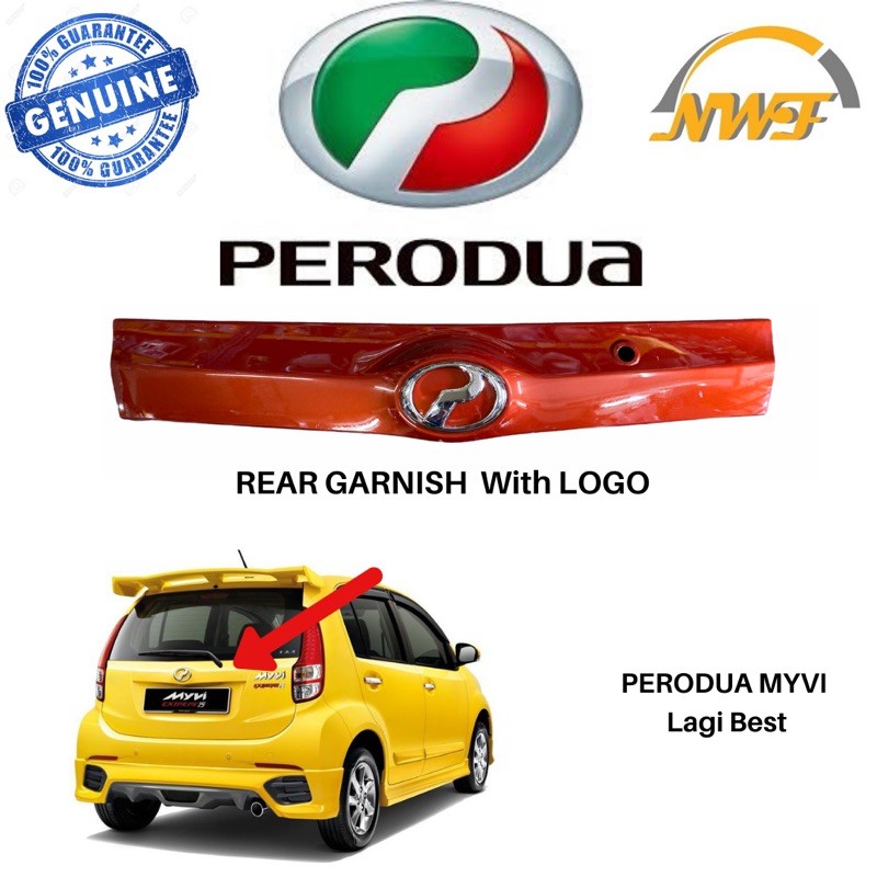 (ORIGINAL) REAR GARNISH With Logo PERODUA MYVI LAGI BEST | Shopee Malaysia