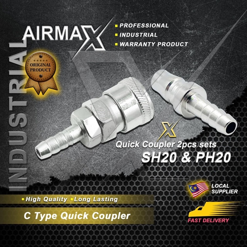 20SH + 20PH Air Quick Connector Coupler 2 in 1 Set Pneumatic Fittings ...