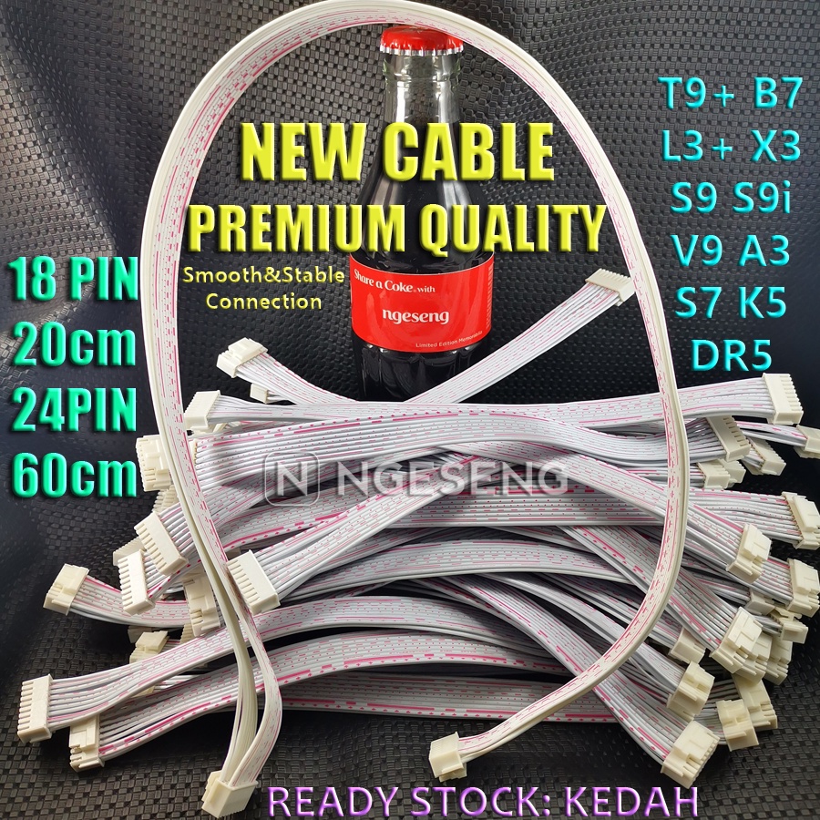 24pin Bitmain Antminer Data Cable 18pin Ribbon Cord Cables for miner T9 ...