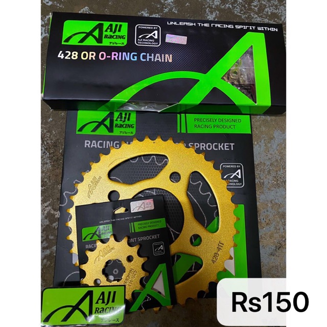HONDA RS150 AJI RACING Spocket Set Gold 428 Oring Chain(Siap Rantai ...