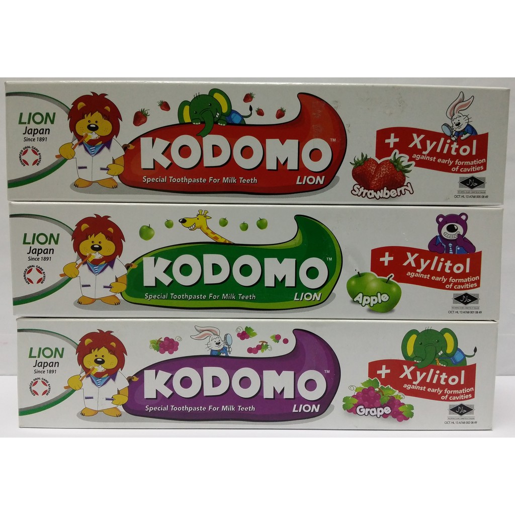 Kodomo Lion Toothpaste (40g / 80g) (Apple / Strawberry / Grape / Orange ...