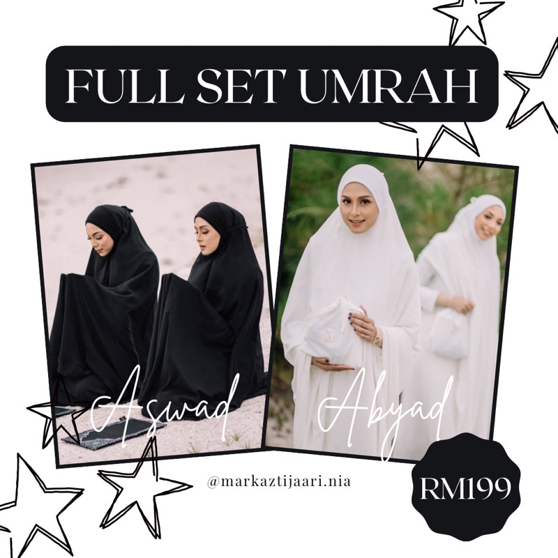 FULL SET UMRAH MARKAZ TIJAARI BY NEELOFA | Shopee Malaysia