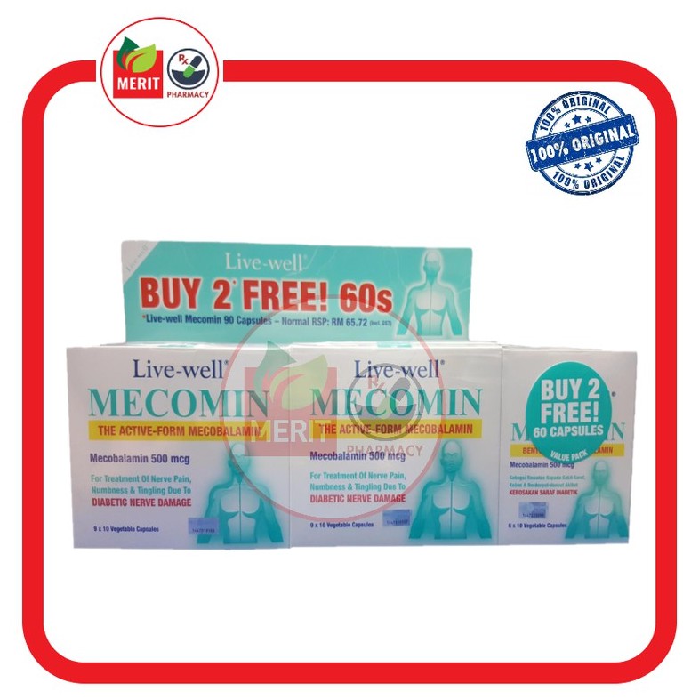 Live-Well Mecomin 500mcg ( 90's / 2x90's + 60's ) | Shopee Malaysia