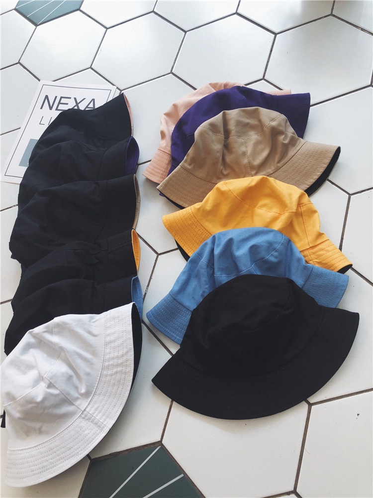 Double Sided Flipped Cap Bucket Hat Unisex Women Men Fashion Bob Caps ...