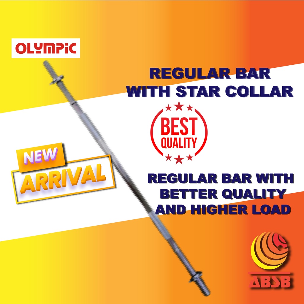6FT / 1.8M Chromed Straight / Long Bar with Star Collar (Regular Size ...